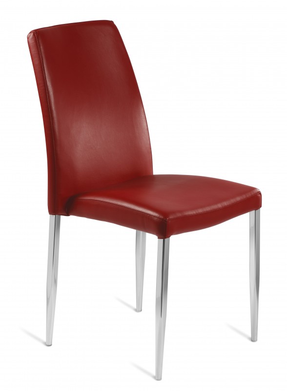 Sobeltrade - Chaise empilable couverte de simili cuir rouge pour ...